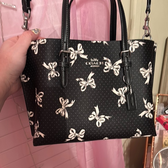 Coach | Bags | Coach Black And White Bow Print Womens Bag | Poshmark